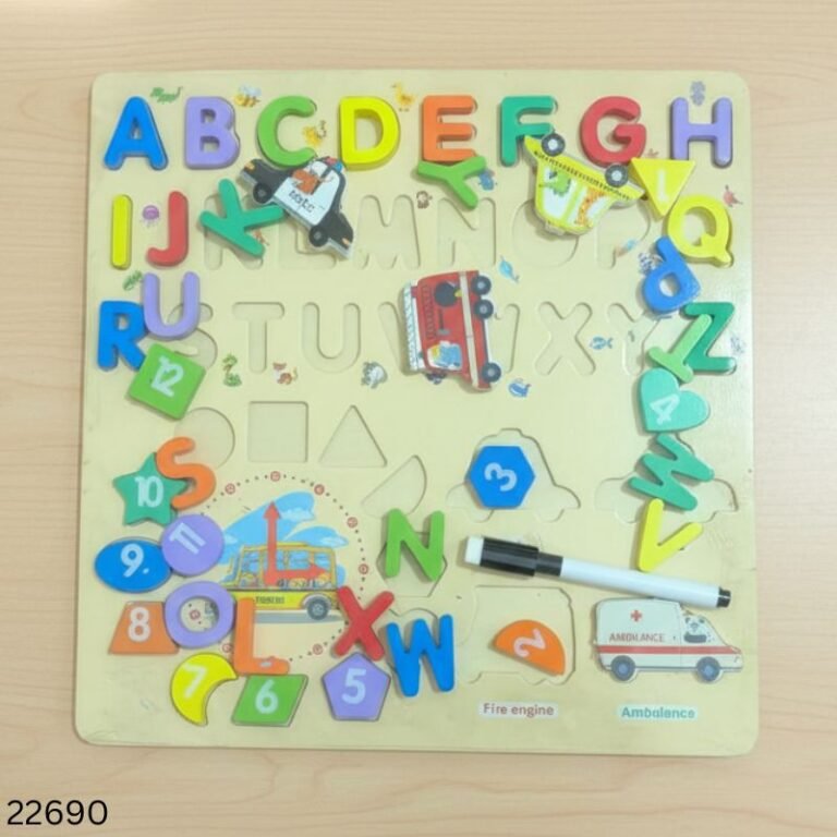 Wooden Alphabet & Number Shape Learning Puzzle - Kids Baby Palace